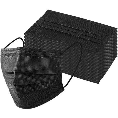 3ply 3 Ply Black Disposable Face Masks 50 Box Blk 3ply Msk The Home