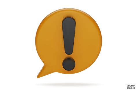 3d 흰색 배경에 현실적인 노란색 라운드 경고 표시 위험 경고 주의 표시 느낌표가있는 말풍선 주석 아이콘 위험 경고 위험한 아이콘입니다 3d 벡터 그림입니다 0명에 대한