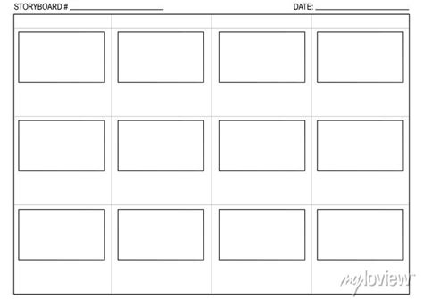 Storyboard Template For Film And Short Story Planning Wall Stickers