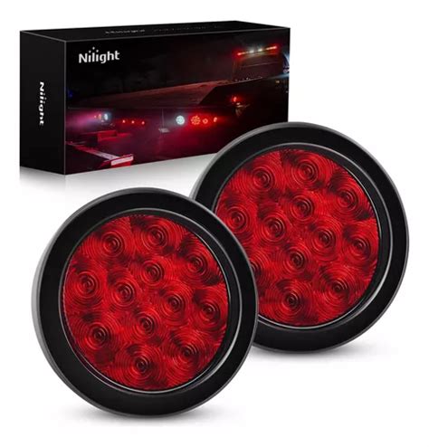 Luzes Traseiras De Trailer Nilight Tl 18 4 Cm Redondas Verme Parcelamento Sem Juros