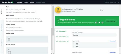 Pythonprogramming Hackerrank Numpypower Continuouslearning 21dayschallenge Rohan Thawait