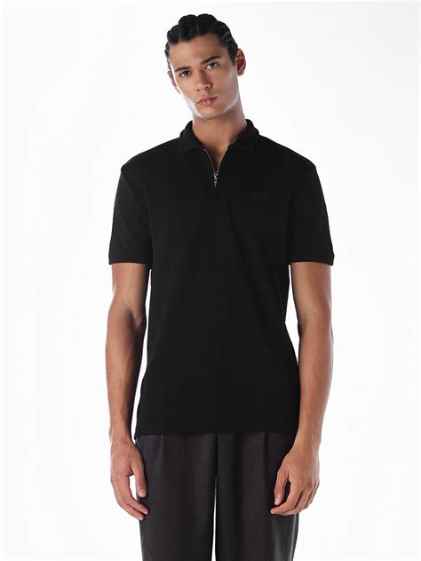 Black Zip Up Polo