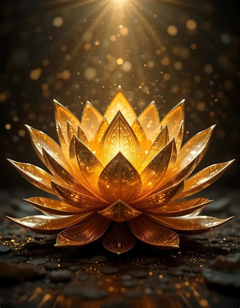 Stunning Golden Lotus Flower Stock Illustrations 189 Stunning Golden