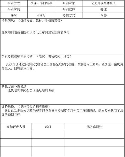 培训效果评价表word文档在线阅读与下载免费文档