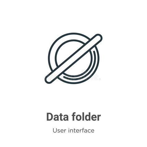data folder outline vector icon thin line black data folder icon flat