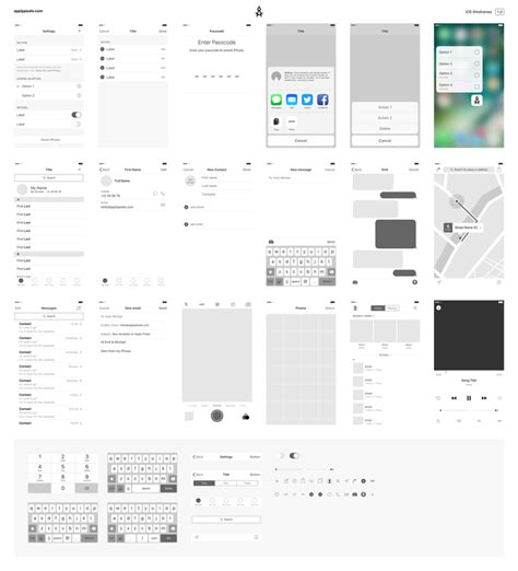 Ios Wireframe Template Free Psd Freebie Supply