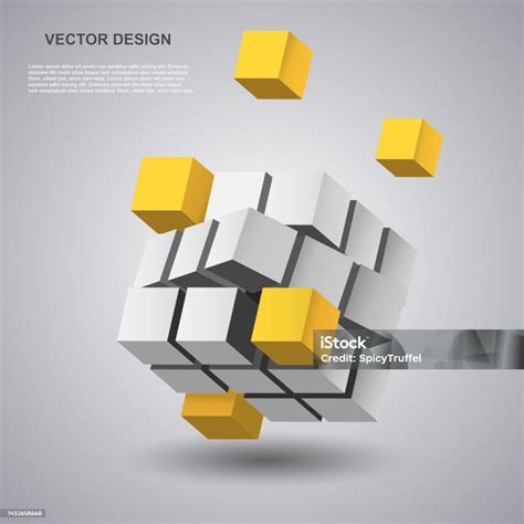 추상적인 3d 큐브 배경 블록 빌딩 기술 비즈니스 프리젠 테이션 및 미래 지향적 인 상자 입방 조성물 기하학적 원근감 모양