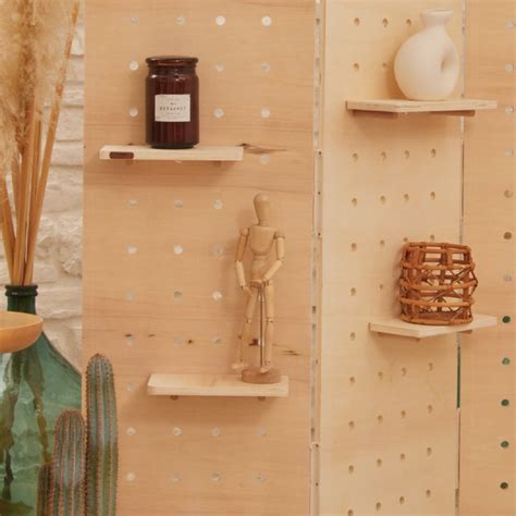 Wooden Screen Free Standing Pegboard Wood Divider Pegboard Etsy