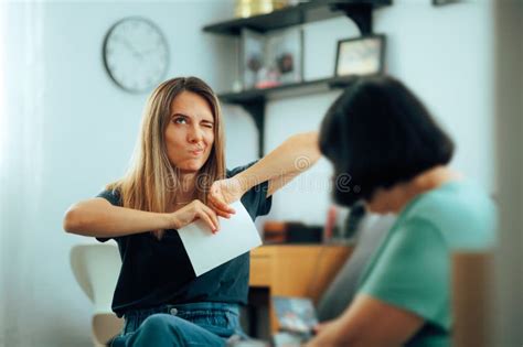 Woman Trying To Tear Up An Old Photo Memory Stock Image Image Of