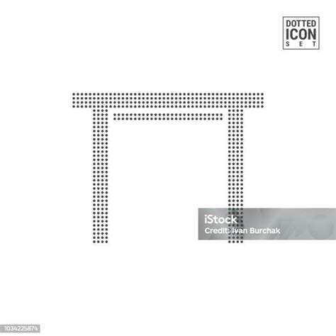 컴퓨터 책상 도트 패턴 아이콘입니다 데스크톱 테이블 점선 아이콘 흰색 절연 벡터 배경 또는 디자인 서식 파일 가구에 대한 스톡 벡터 아트 및 기타 이미지 Istock