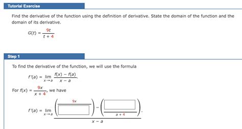 Solved Tutorial Exercise Find The Derivative Of The Function