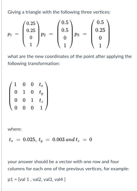 Solved 1 What Are The New Coordinates Of The Point After