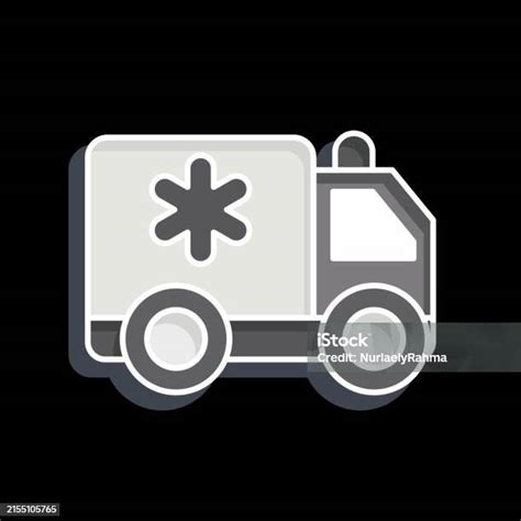 아이콘 앰뷸런스 긴급 기호와 관련이 있습니다 광택 스타일 심플한 디자인 일러스트레이션 건강관리와 의술에 대한 스톡 벡터 아트 및