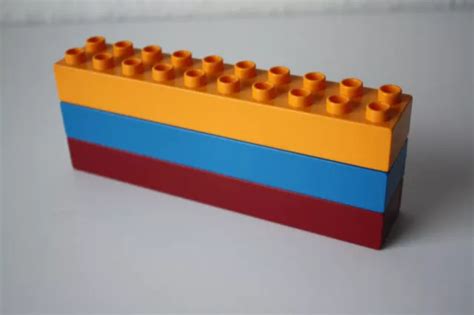 Lego Duplo Building Blocks 3pcs Bricks 2x10 1 Yellow 1 Blue 1 Wine Red £10 25 Picclick Uk