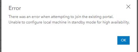 Unable To Configure Local Machine In Standby Mode Esri Community