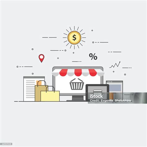 평면 디자인 웹사이트 및 모바일 웹사이트에 대 한 전자 상거래 및 E쇼핑의 배너 고도로 사용자 정의 하 고 사용 하기 쉬운 개념에 대한 스톡 벡터 아트 및 기타 이미지