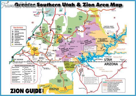 Zion National Park On Us Map A Guide