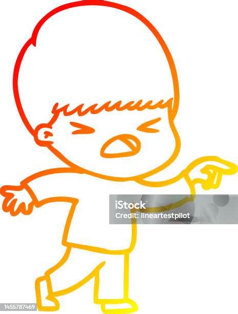 만화 스트레스를 받는 남자의 따뜻한 그라데이션 선 그리기 그라데이션에 대한 스톡 벡터 아트 및 기타 이미지 그라데이션 낙서 드로잉 남자 Istock