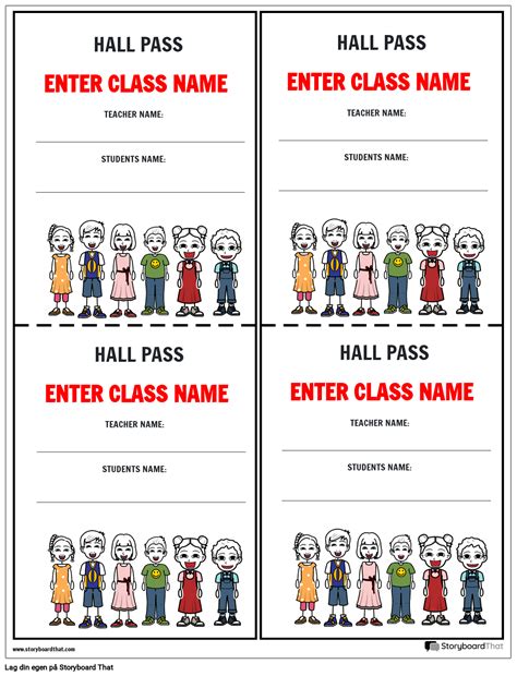 Klasserom Hall Pass Mal