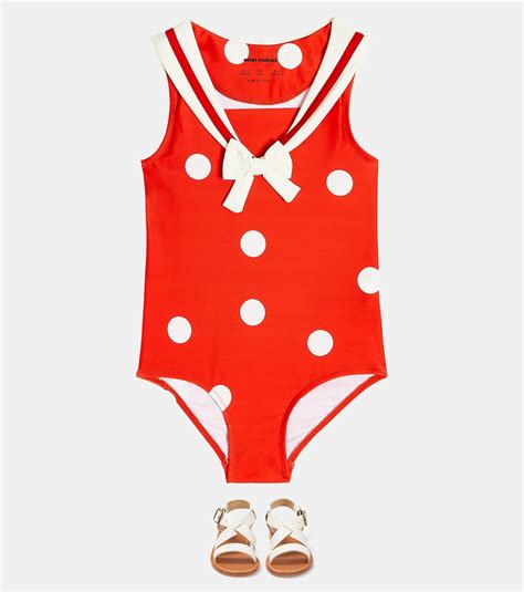 Sailor Polka Dot Swimsuit In Red Mini Rodini Mytheresa