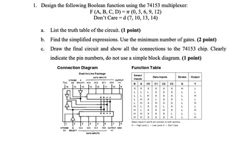 Solved Design The Following Boolean Function Using The 74153 Multiplexer Fa B C D T0