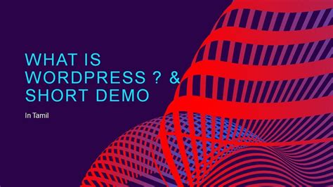 Wordpress Tutorial For Beginners In Tamil Create Website Using