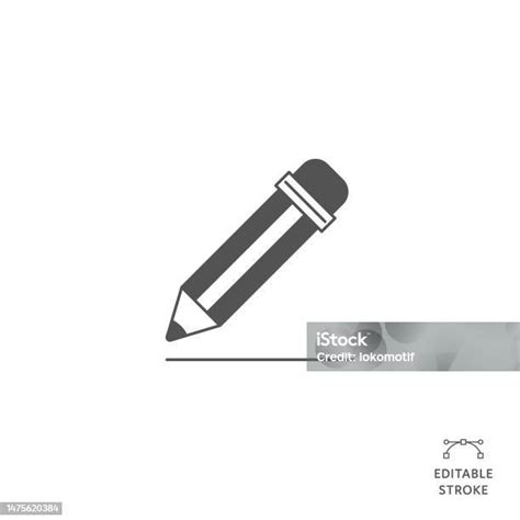 편집 가능한 획이 있는 연필 플랫 라인 아이콘 아이콘은 웹 디자인 모바일 앱 Ui Ux 및 Gui 디자인에 적합합니다 개념에