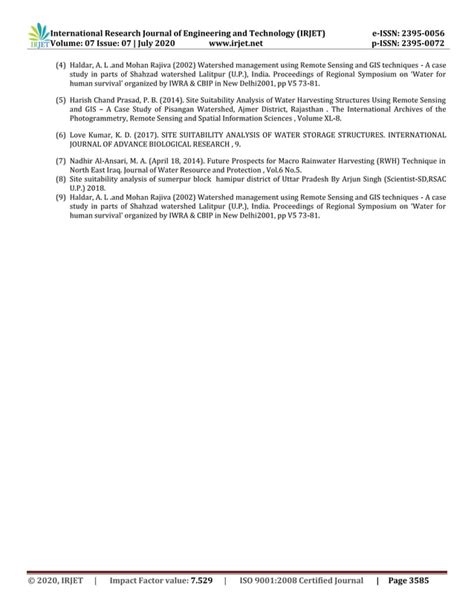 Irjet Remote Sensing Gis And Geophysical Techniques To Find Suitable Sites For Rain Water