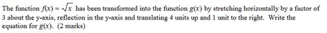 Solved The Function F X X Has Been Transformed Into The