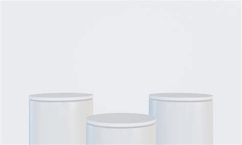 빈 흰색 연단3d 흰색 배경에 연단을 표시합니다 스탠드 프레젠테이션을 위한 최소한의 모형 추상 흰색 배경 개념입니다 기하학적 플랫폼 쇼 화장품 무대 쇼케이스3d 렌더링 0