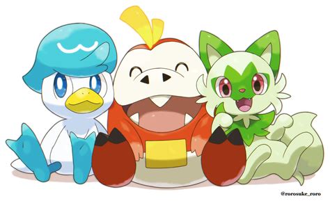 Sprigatito Fuecoco And Quaxly Pokemon Drawn By Rorosuke Danbooru