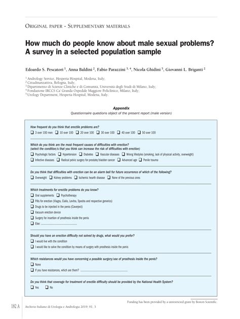 PDF How Much Do People Know About Male Sexual Problems A Survey In A Selected Population Sample