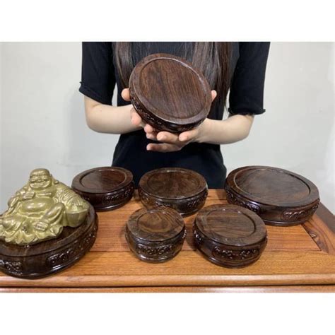 高檔黑檀木二用式底座一套七件 原木底座 天然紋路 質感細膩 球形底座 藝品展示底座 實木底座 蝦皮購物