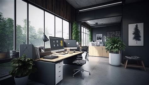 Premium Ai Image Modern Office Interior Generative Ai