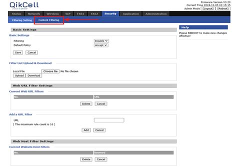 How To Configure Content Filtering Settings Using Local Ui