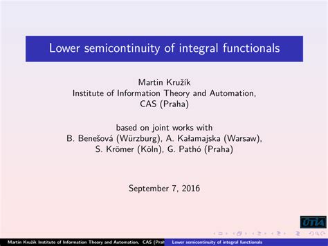 Pdf Lower Semicontinuity Of Integral Functionals