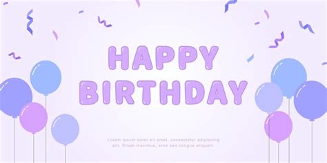 색종이와 풍선 생일 일러스트 배경 프리미엄 벡터