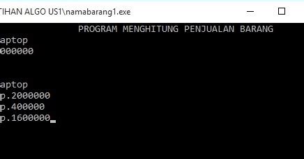 TUTORIAL Program C Menghitung Penjualan Barang