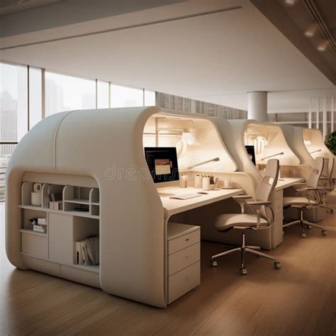 Ai Generated Illustration Of A Contemporary Office Workspace Stock Illustration Illustration