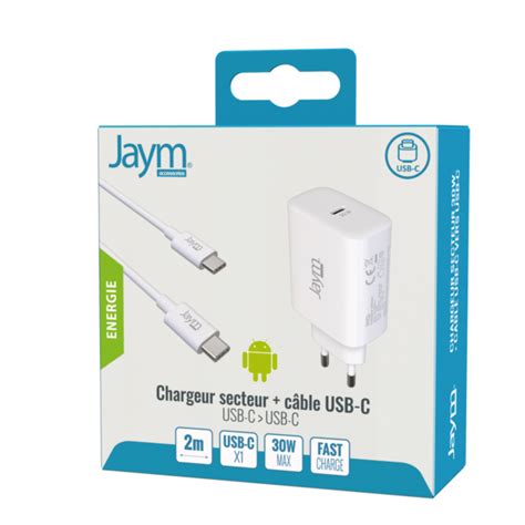 Pack Chargeur Secteur Rapide Usb C W Pd Et Pps Cable Usb C Vers Type C M Blancs Jaym