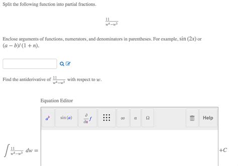 Solved Split The Following Function Into Partial Fractions