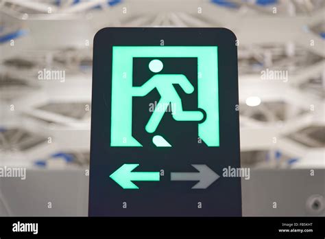 Green Exit Sign Stock Photo Alamy