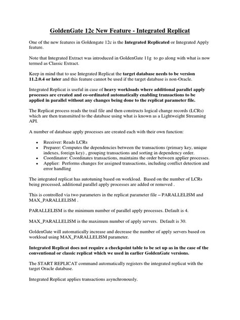 integrated replicat goldengate 12c new feature pdf database
