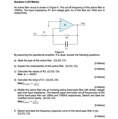 Solved An Active Filter Circuit Is Shown In Figure The Chegg Com