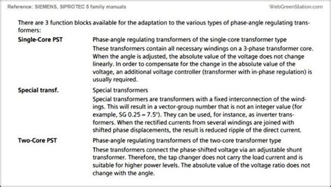 Differential Protection For Phase Angle Regulating Transformer Pst Setting And Highlights Si5074