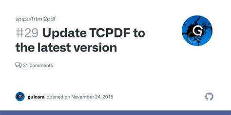 Update Tcpdf To The Latest Version · Issue 29 · Spipuhtml2pdf · Github