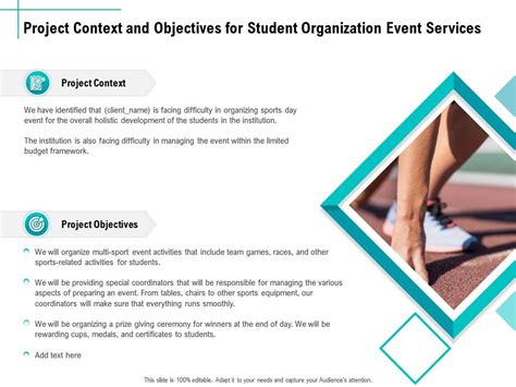 Project Context And Objectives For Babe Organization Event Services Ppt File Aids