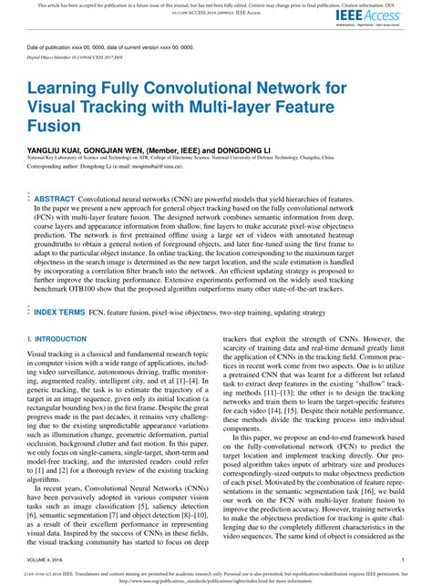 Pdf Learning Fully Convolutional Network For Visual Tracking With Multi Layer Feature Fusion