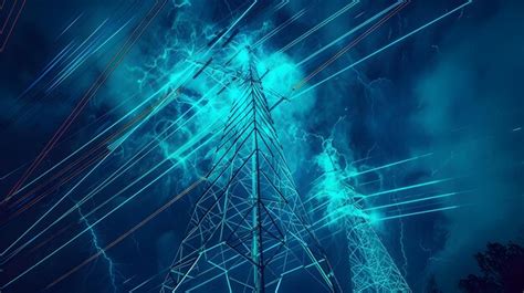 Premium Photo Electrical Power Transmission Infrastructure With Towering Pylons And Power Lines S