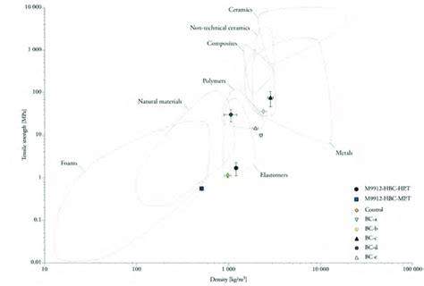 Tensile Strength Density Chart Of Bacterial Cellulose Mycelium